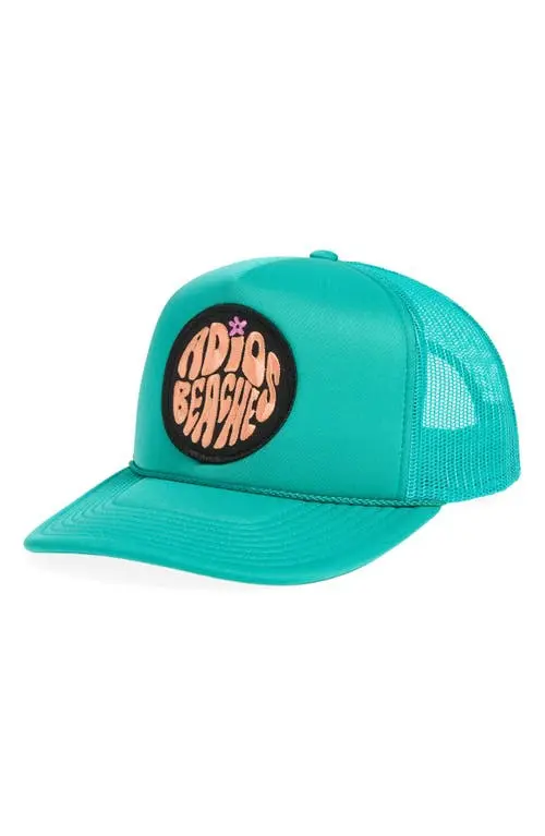 LOCAL BEACH Adios Beaches Patch Trucker Hat - Jade