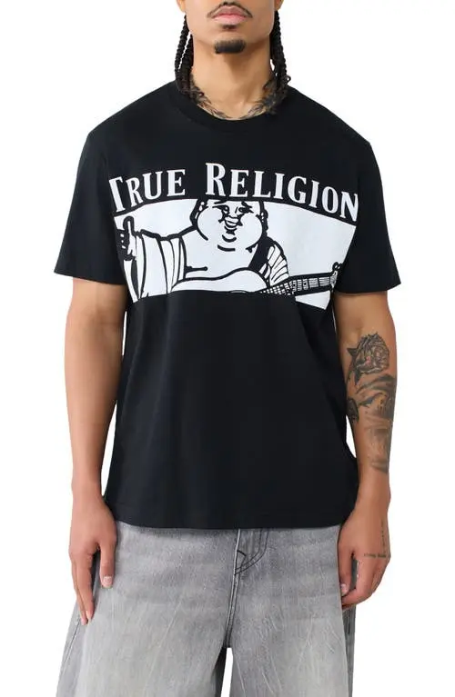 True Religion Checkered Buddha Cotton Graphic T-shirt
