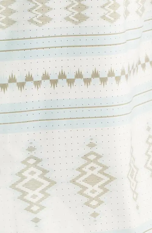 DARK SEAS Palmetto Geo Pattern Cotton Camp Shirt - Off-white/blue