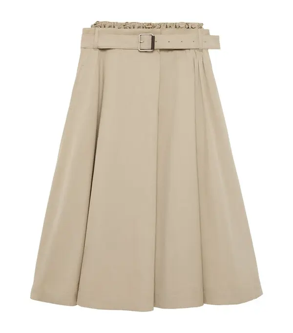 Loewe Cotton-silk Belted Maxi Skirt