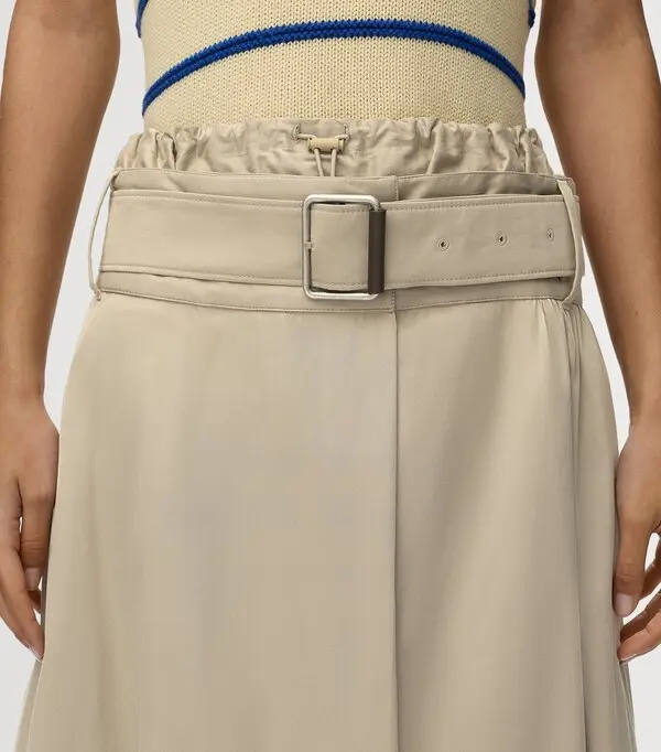 Loewe Cotton-silk Belted Maxi Skirt
