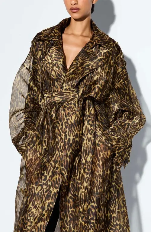 Lapointe Organza Double Breasted Trench Coat