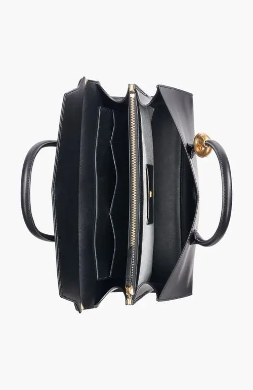 Donna Karan New York Loden Satchel Bag With Gold Tone Hardware - Blk/gold