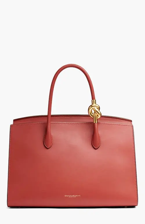 Donna Karan New York Loden Satchel Bag With Gold Tone Hardware - Sunbaked