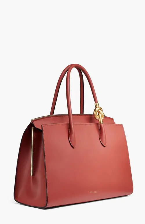 Donna Karan New York Loden Satchel Bag With Gold Tone Hardware - Sunbaked