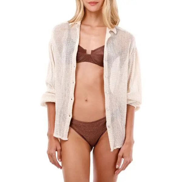 MALAI Malla Ikara Open Stitch Cover-up Skirt - Ivory