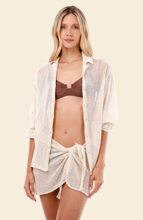 MALAI Malla Ikara Open Stitch Cover-up Shirt