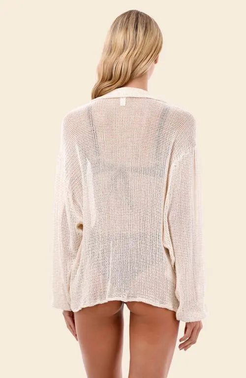 MALAI Malla Ikara Open Stitch Cover-up Shirt