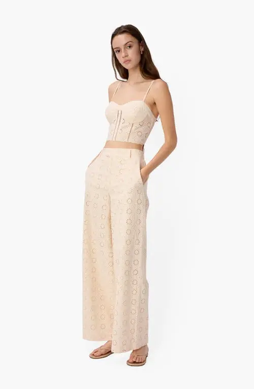 Cami Nyc Jordi Cotton Broderie Anglaise Wide Leg Trousers
