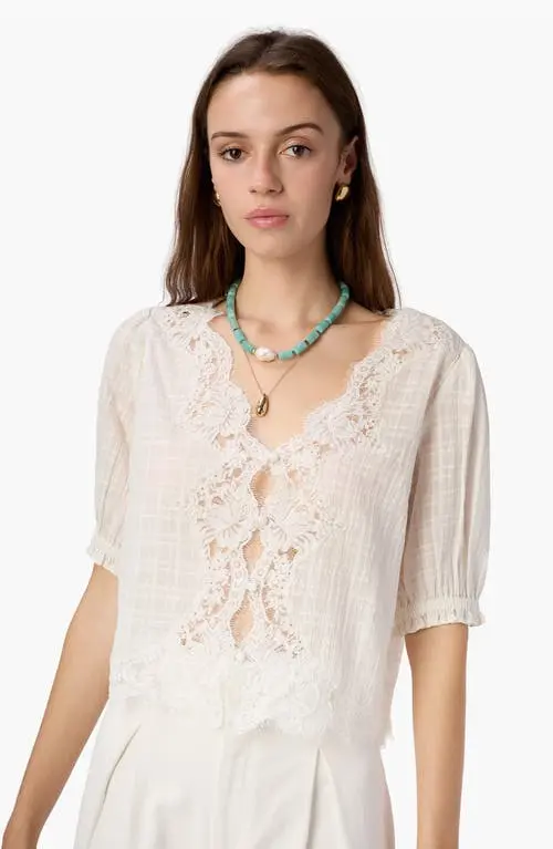 Cami Nyc Junie Eyelash Lace Trim Cotton & Silk Top