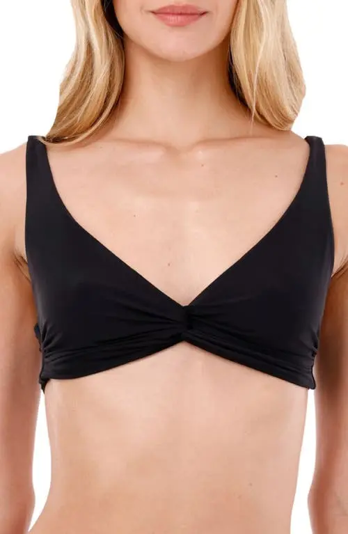 MALAI Knotted Bikini Top - Black