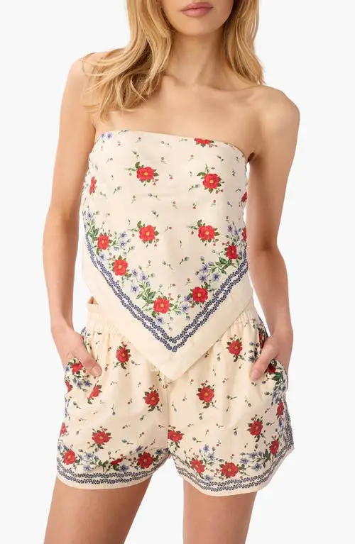 Cami Nyc Juli Strapless Tie Back Silk Scarf Top - Heirloom Bandana