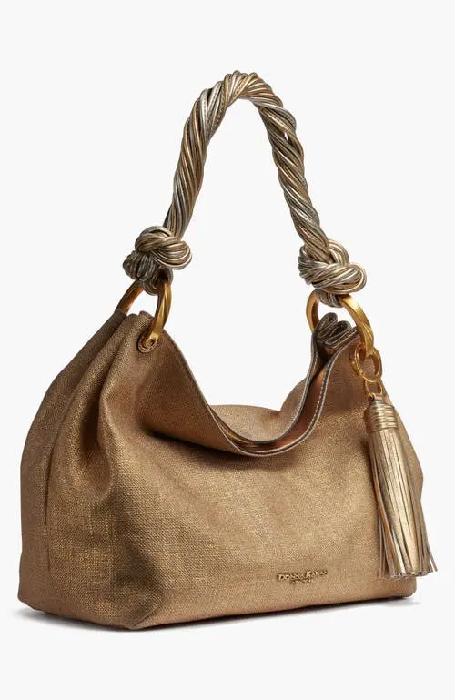 Donna Karan New York Glenwood Small Metallic Canvas Shoulder Bag