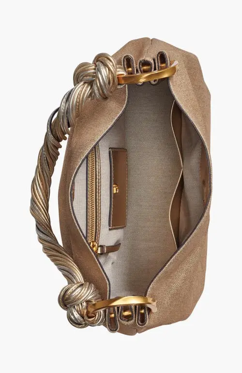 Donna Karan New York Glenwood Small Metallic Canvas Shoulder Bag