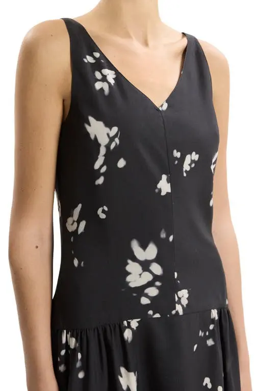 Theory Sleeveless Floral Drop Waist Dress