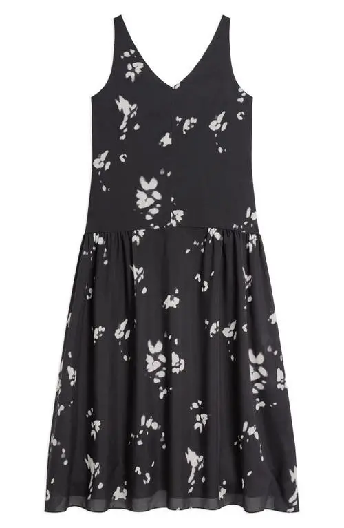 Theory Sleeveless Floral Drop Waist Dress