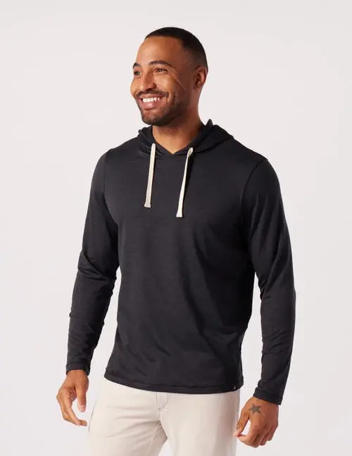 GLYDER Bedford Hoodie With Drawstring - Jet Black Marble