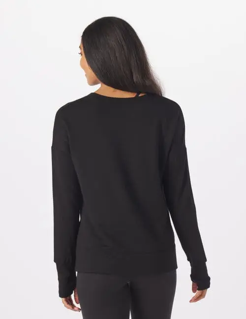 GLYDER Lounge Long Sleeve Pullover - Black