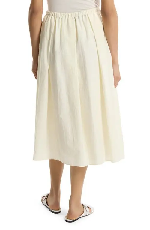 Theory Pleated Organic Cotton Midi Skirt