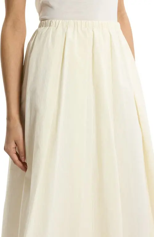 Theory Pleated Organic Cotton Midi Skirt