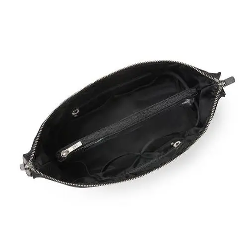 JULY Open Toiletry Bag With Leather Trims - Black