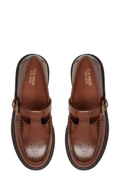 G.H.BASS Romy Buckle T-strap Loafer - Light Brown