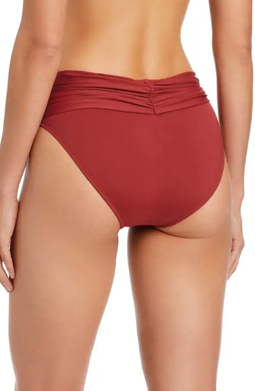 BLEU BY ROD BEATTIE Shirred Hipster Bikini Bottoms - Barcelona Red