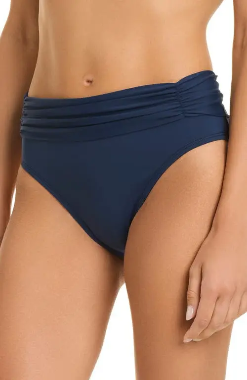 BLEU BY ROD BEATTIE Shirred Hipster Bikini Bottoms - Midnight