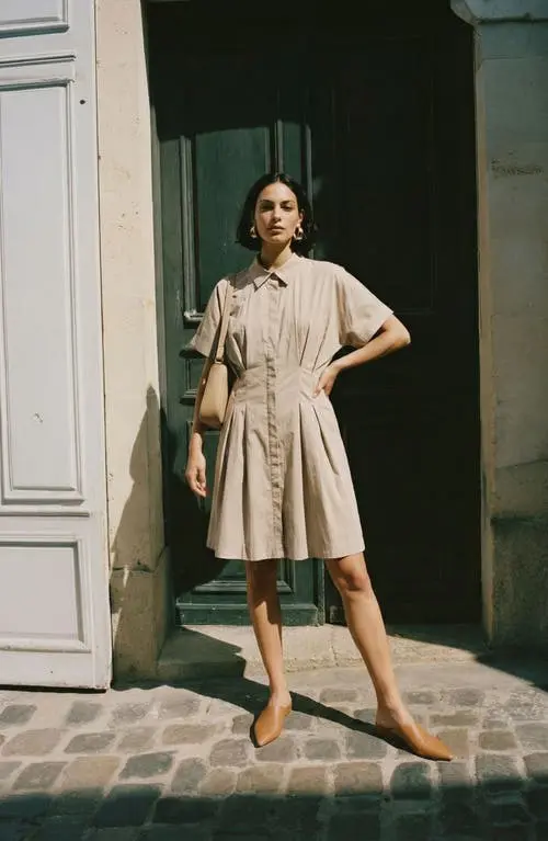 Vero Moda Pleated Mini Shirtdress