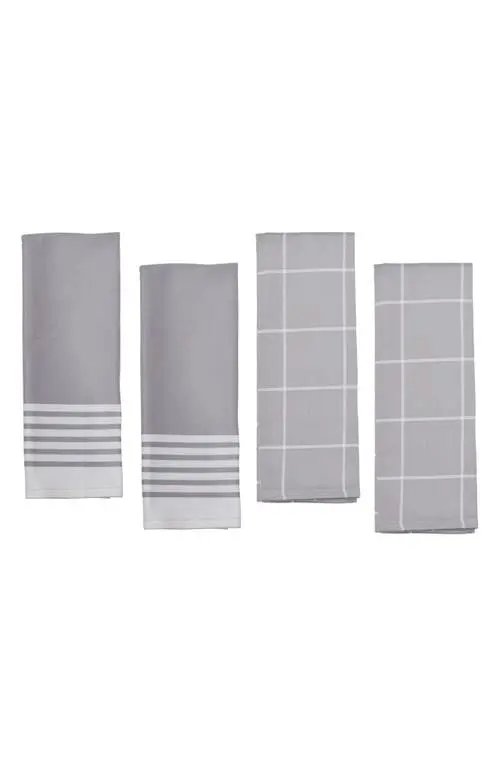 ZWILLING Assorted Set Of 4 Cotton Kitchen Towels - Grey