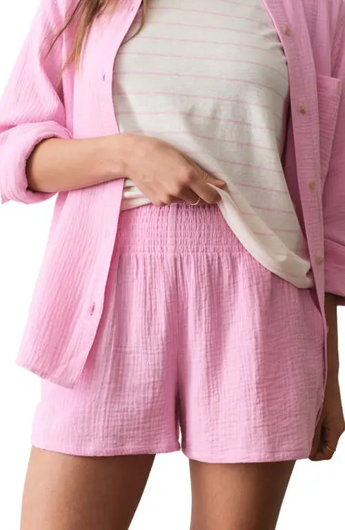 Marine Layer Isla Double Cloth Cotton Shorts - Lavender