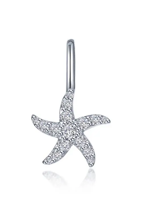 Lafonn Starfish Pavé Simulated Diamond Charm - Silver