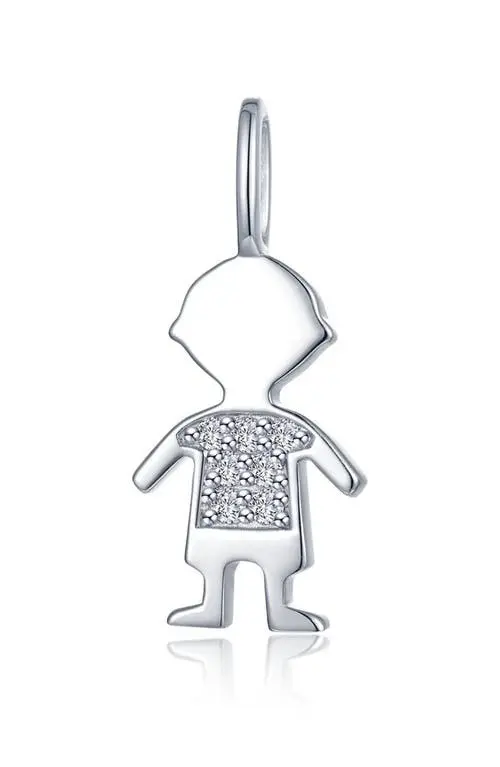 Lafonn Silhouette Simulated Diamond Charm - Silver