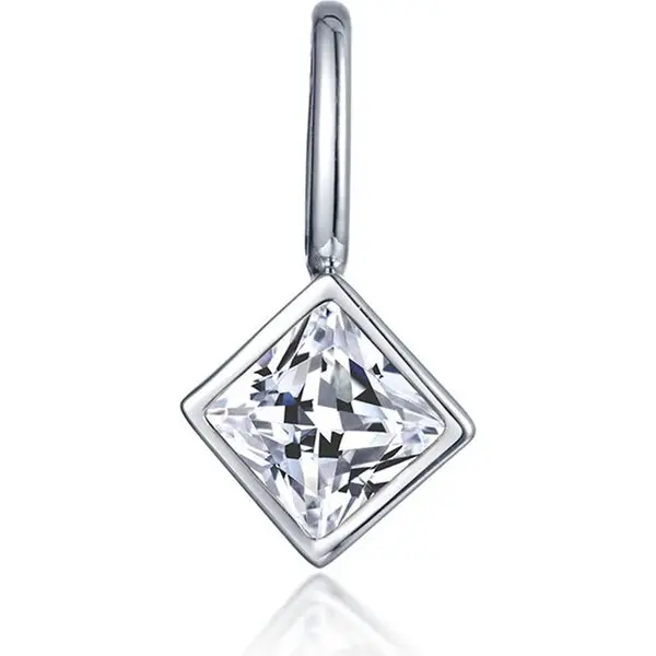 Lafonn Princess Simulated Diamond Bezel Charm - Silver