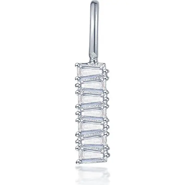 Lafonn Simulated Diamond Baguette Bar Charm - Silver