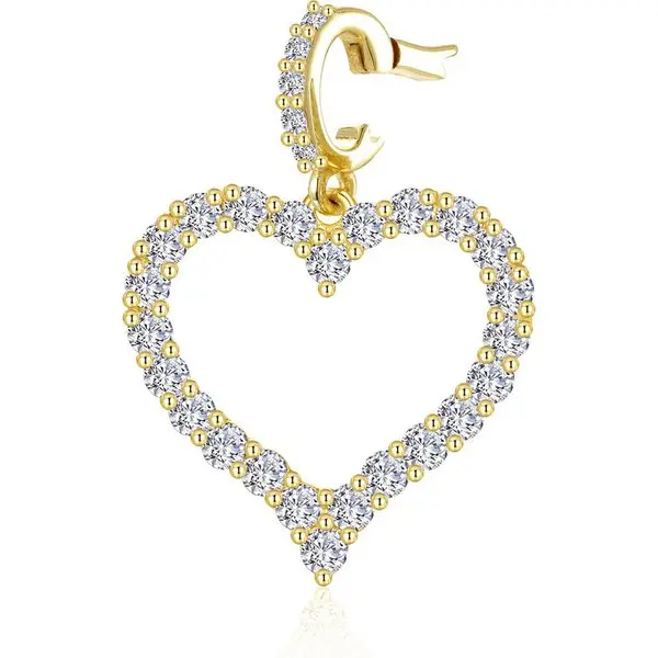 Lafonn Amara Simulated Diamond Open Heart Pendant Charm - Gold