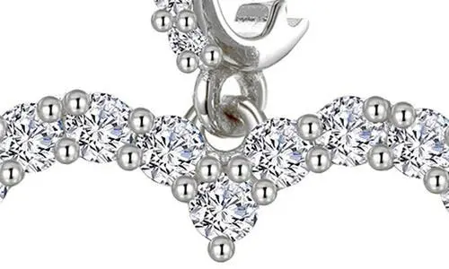Lafonn Amara Simulated Diamond Open Heart Pendant Charm - Silver