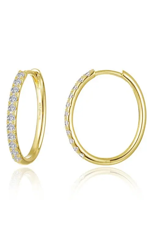 Lafonn Alina Pave Simulated Diamond Oval Hoop Earrings - Gold