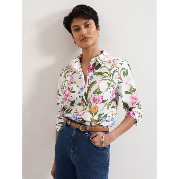PHASE EIGHT Floral Print Long Sleeve Relaxed Fit Shirt