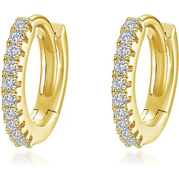Lafonn Pavé Simulated Diamond Huggie Hoop Earrings - Gold