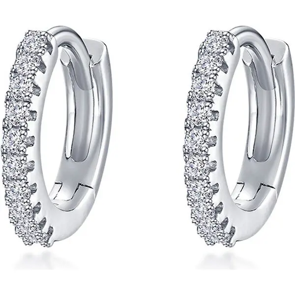 Lafonn Pavé Simulated Diamond Huggie Hoop Earrings - Silver