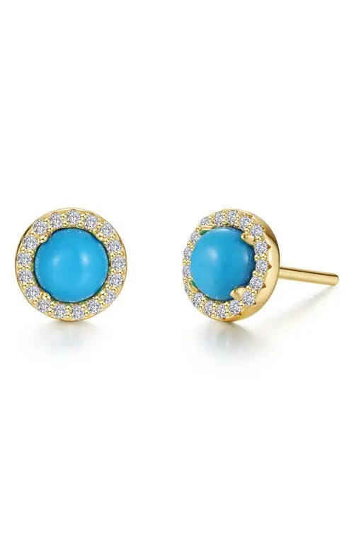 Lafonn Redondo Halo Earrings With And Simulated Diamonds - Turquoise