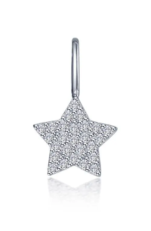 Lafonn Star Pavé Simulated Diamond Charm - Silver