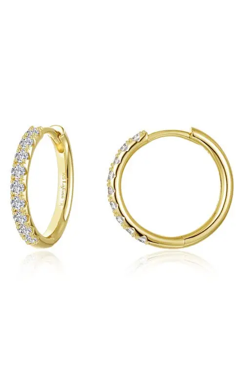 Lafonn Alina Pavé Simulated Diamond Hoop Earrings - Gold