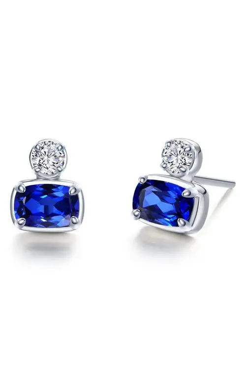 Lafonn Regal Cushion Cut Simulated Diamond Stud Earrings - Blue