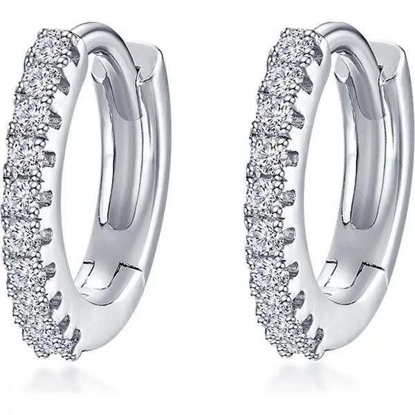 Lafonn Pavé Simulated Diamond Hoop Earrings - Silver