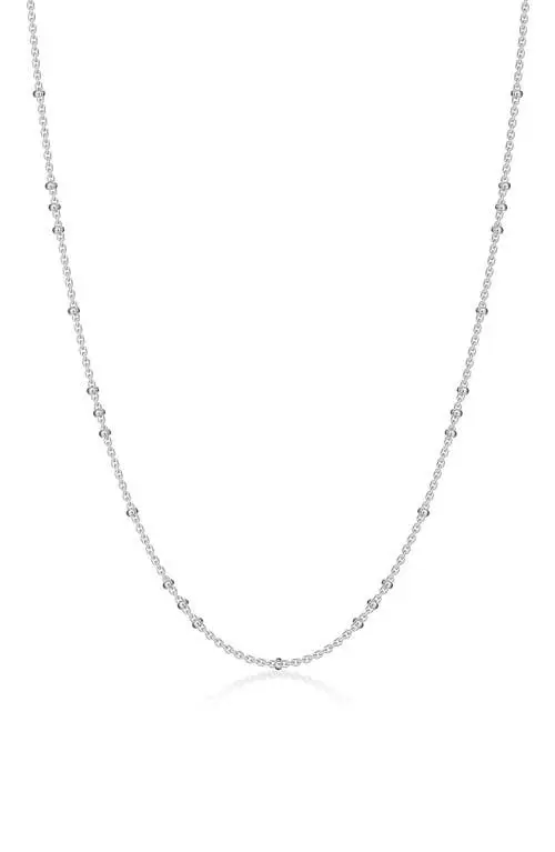 Lafonn Luna Chain Necklace With Polished Bead Stations - Silver