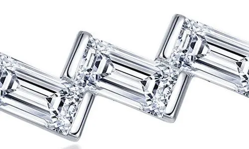 Lafonn Sculptural Baguette Simulated Diamond Pendant Necklace In Sterling Bonded With Platinum