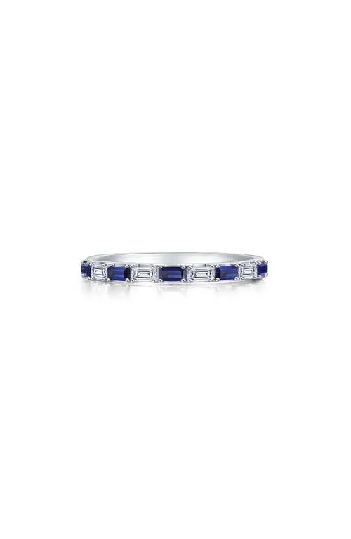 Lafonn Baguette Half Eternity Band With Sapphires And Simulated Diamonds - Blue