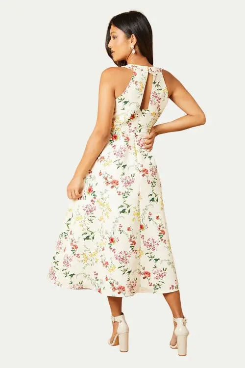 OASIS Petite Ottoman Twill Halter Midi Dress